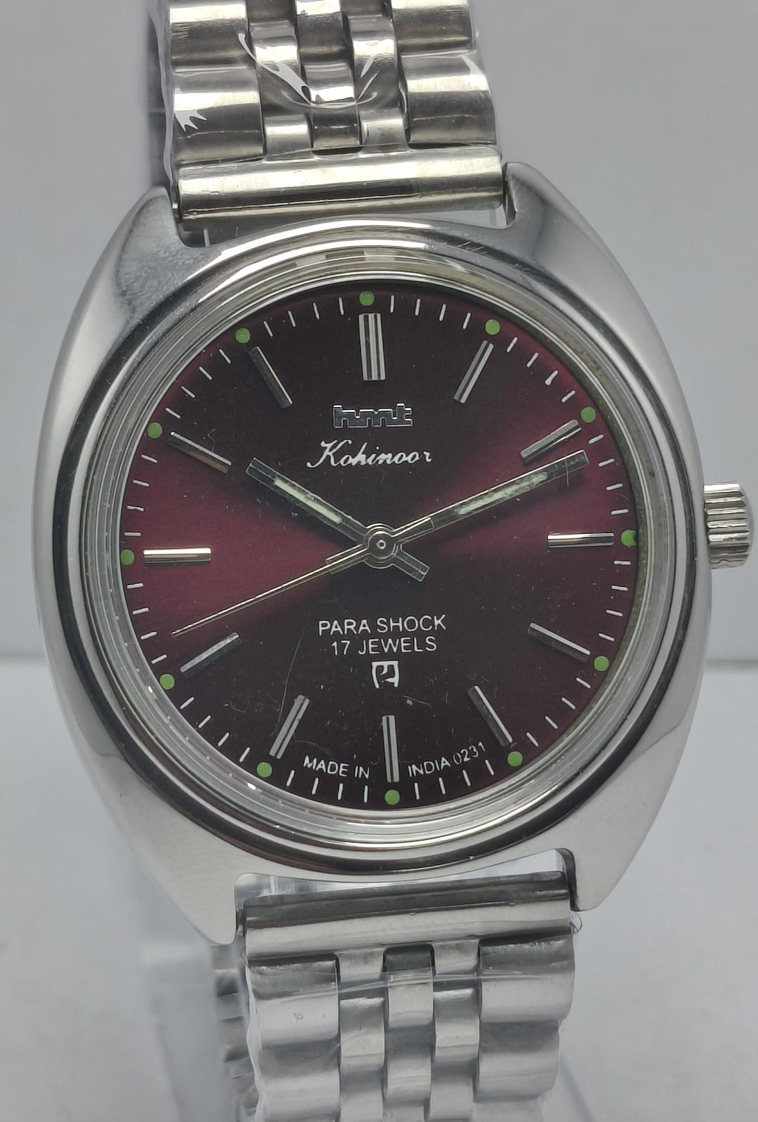Vintage HMT Kohinoor Wrist Watch: Red Wine Dial, Serviced - Etsy
