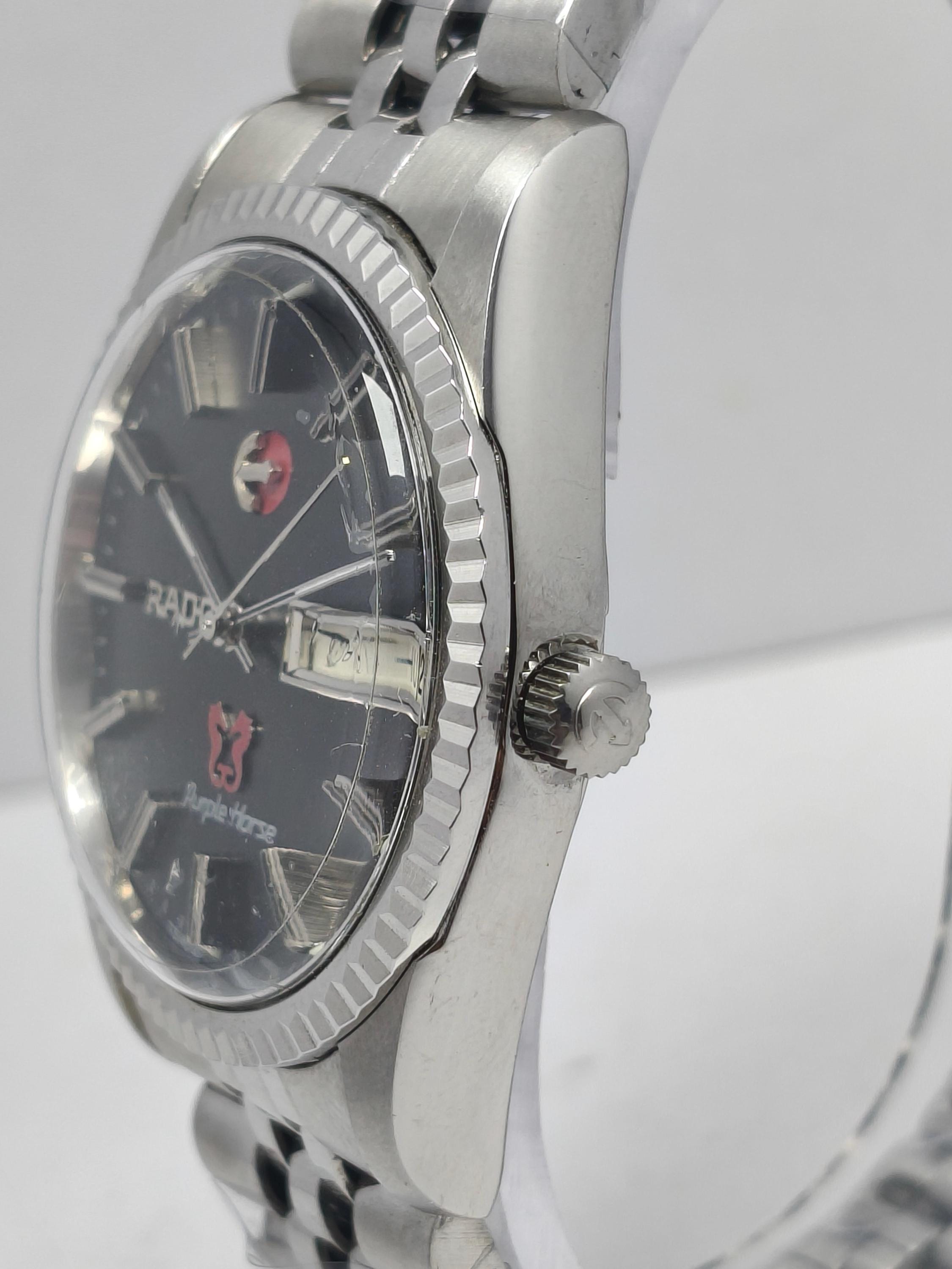 Vintage Rado Purple Horse Automatic Watch: Day & Date, Swiss Made Black ...