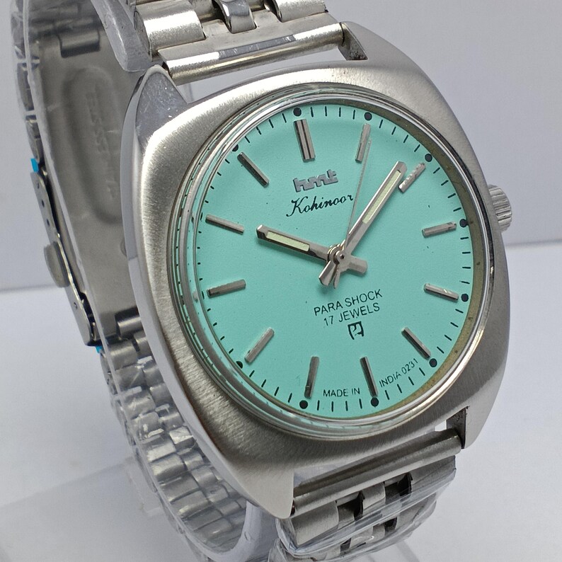 Vintage HMT Kohinoor Hand-winding Wrist Watch: Turquoise Dial, Serviced ...