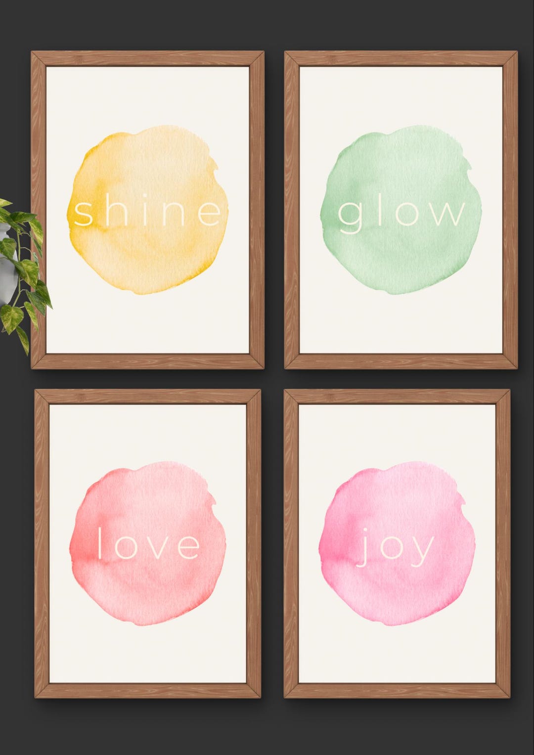 Digital Download Poster Set • Abstract Watercolor Wall Art | Love ...