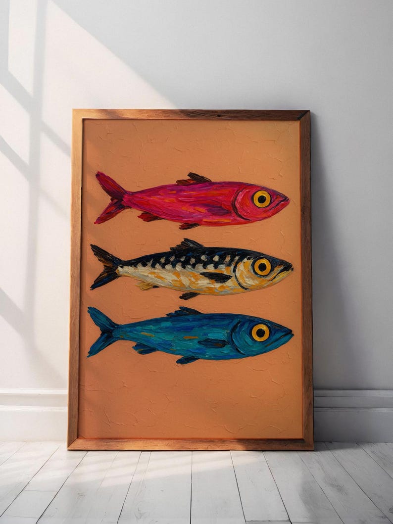 Sardines Print Sardine Tin Vintage Poster Retro Sardines Wall Art Fish ...