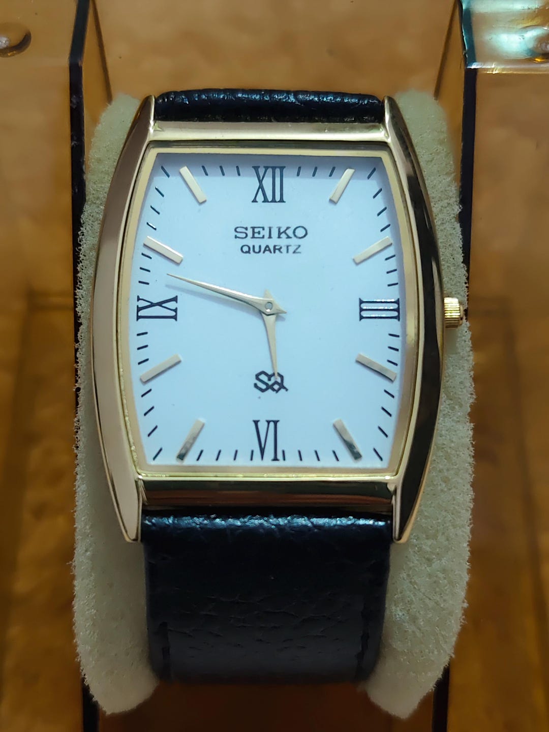 Vintage Seiko Quartz Gold Plated Watch - Restored White Dial, New ...