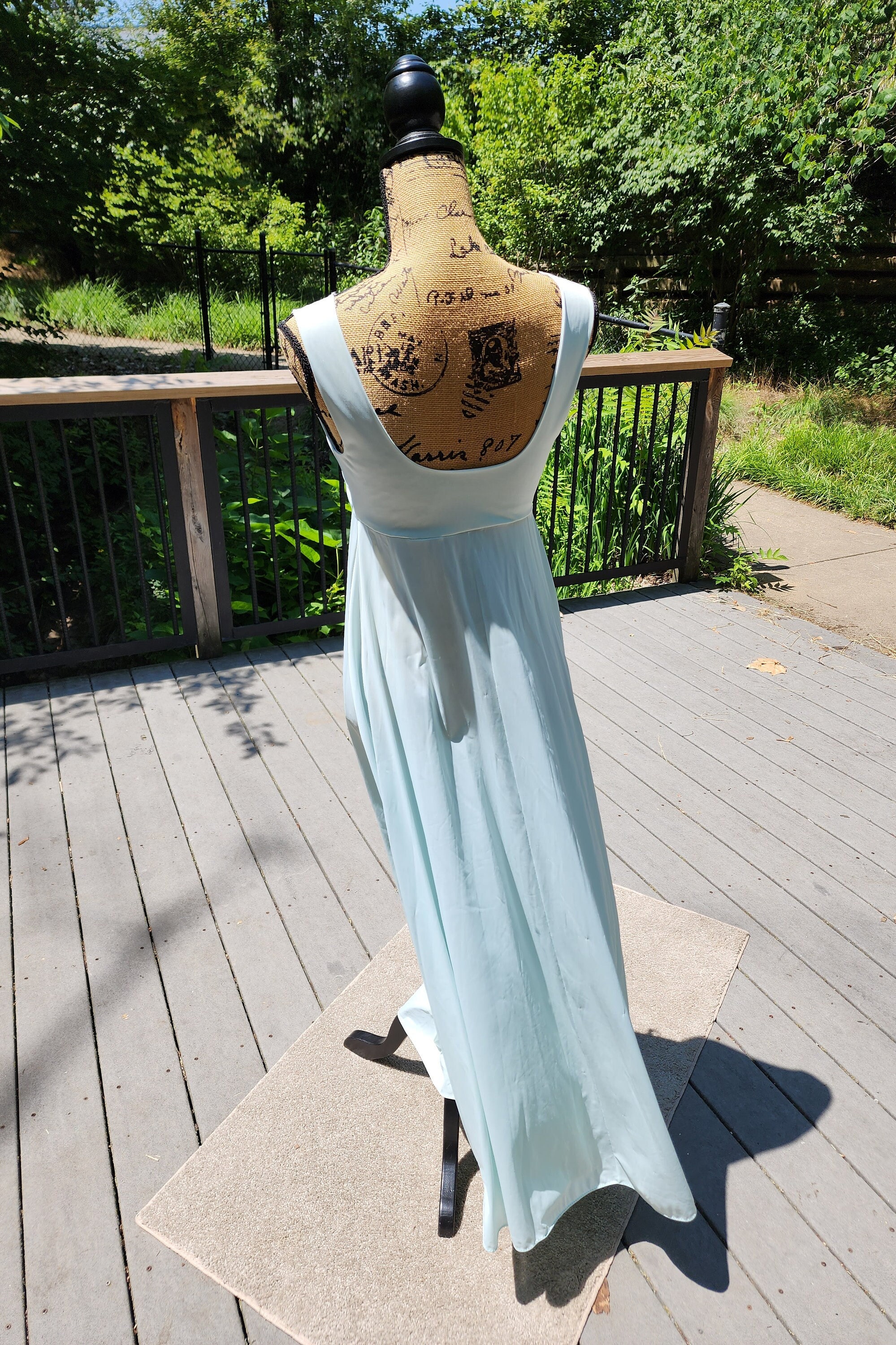 Vintage OLGA Baby Blue Night Gown and Robe Two Piece Lingerie Set ...