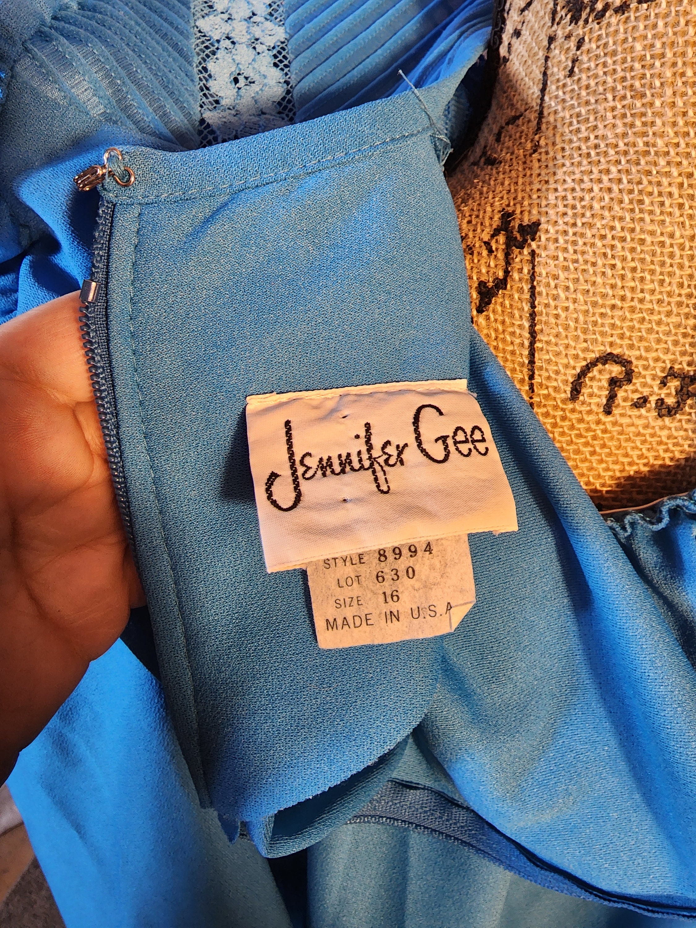 Late 1960s Early 1970s Cornflower Blue Vintage Dress by Jennifer Gee Mid Century - Etsy