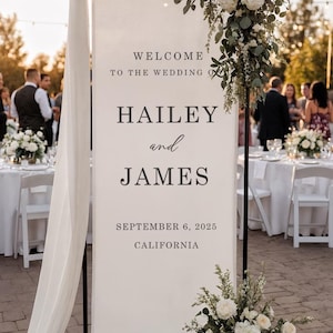 Custom Wedding Welcome Sign | Personalized Fabric Linen Banner for ...