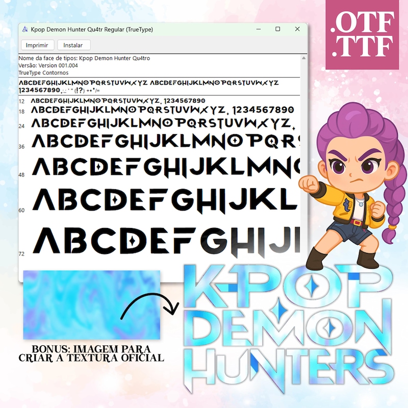 Kpop Demon Hunter Fonts - Etsy