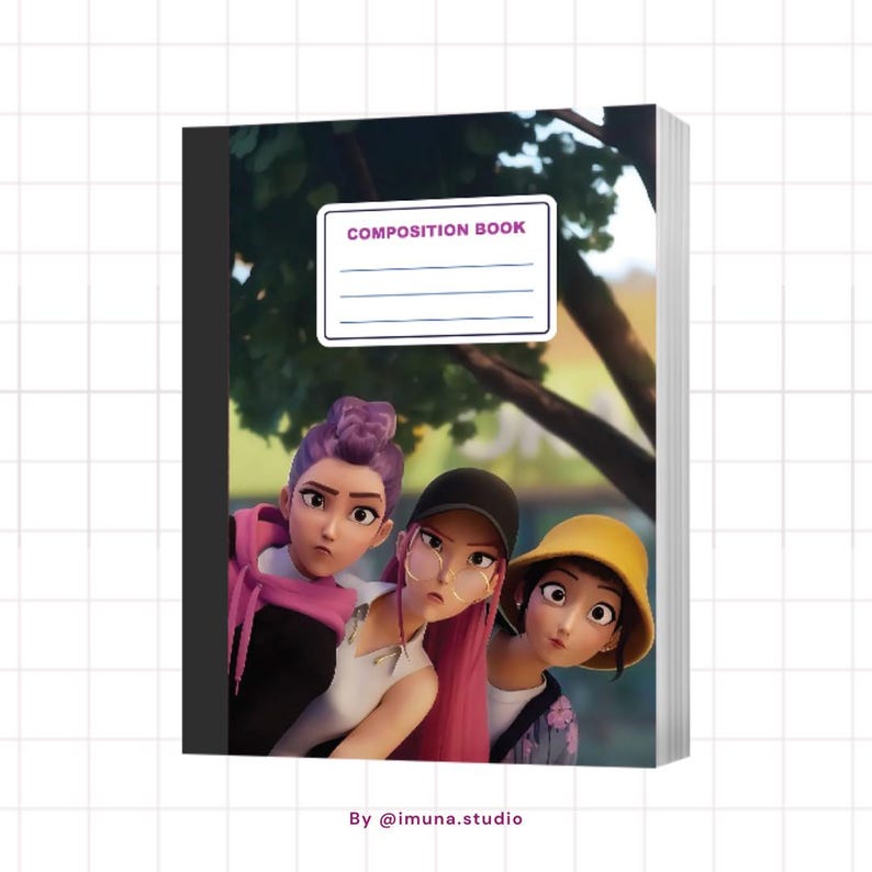 Huntrix K-pop Demon Hunters Composition Notebook Covers Design Back to ...