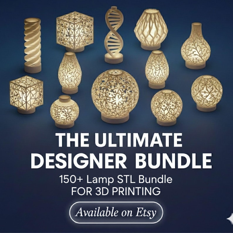 150+ Lamp STL Bundle, 3D Print STL Pack, Modern 3D Printable Lamp ...