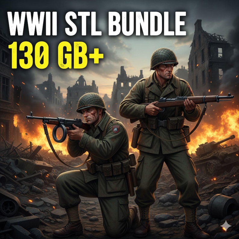 WW2 120GB+ STL Bundle, 3D Print STL Pack, WWII 3D Print Models Pack ...