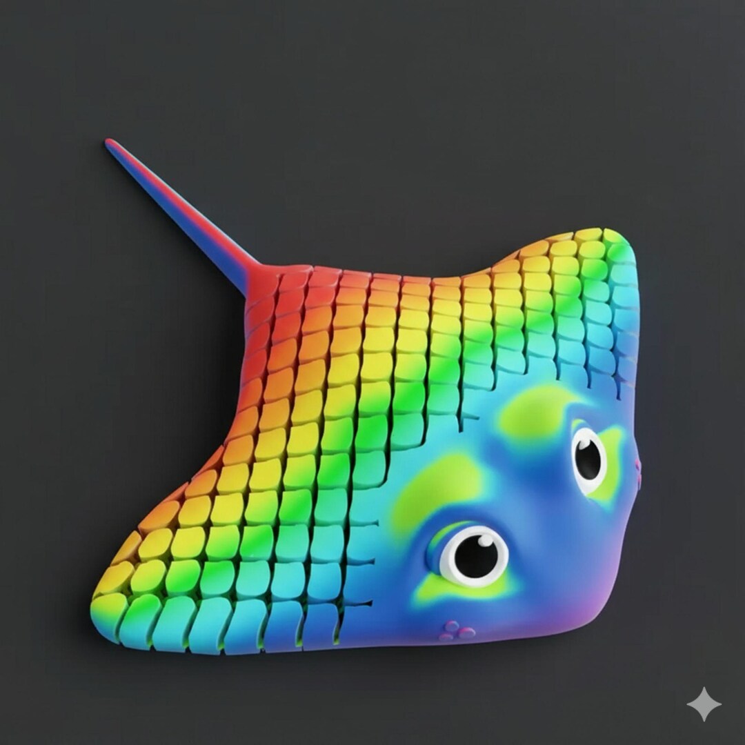 Flexible Articulated Fish Cartoon 3D Model STL File,cute Printable ...