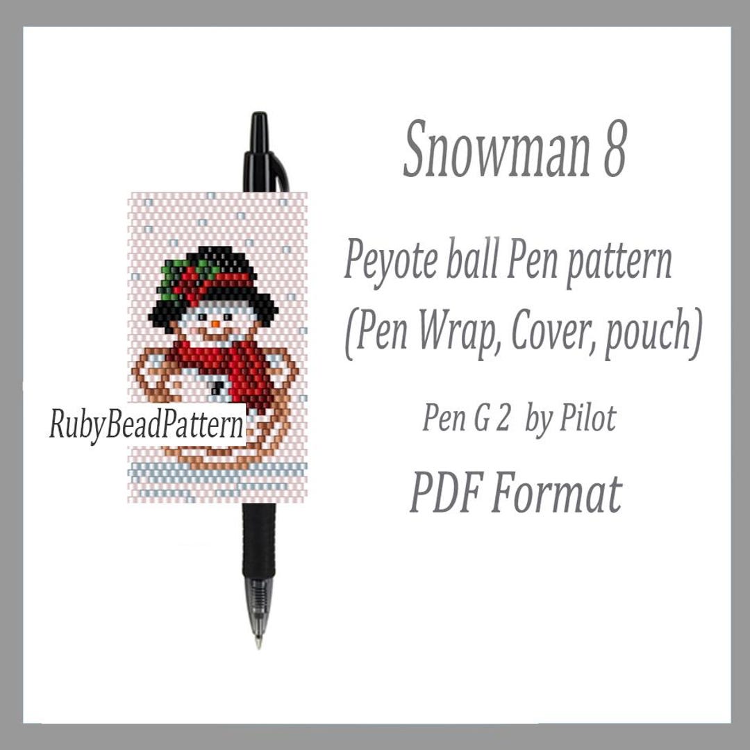Snowman 8 Bead Pen Wraps Pilot G2, Snowman Pattern Bead Cover Pen ...