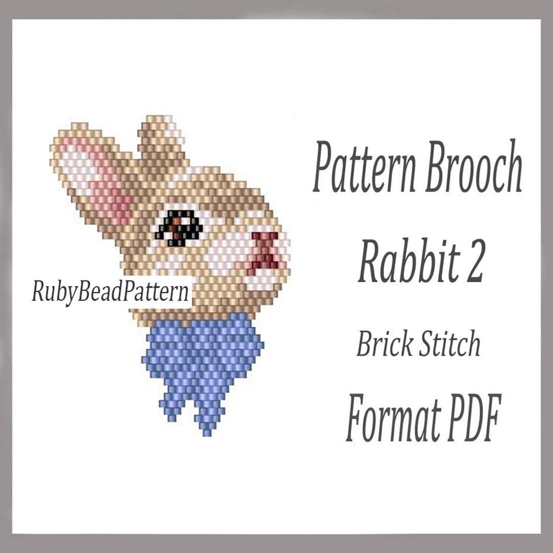 Rabbit 2 Bead Brooch Patterns, Rabbit Beaded Patterns, Rabbit Patterns ...