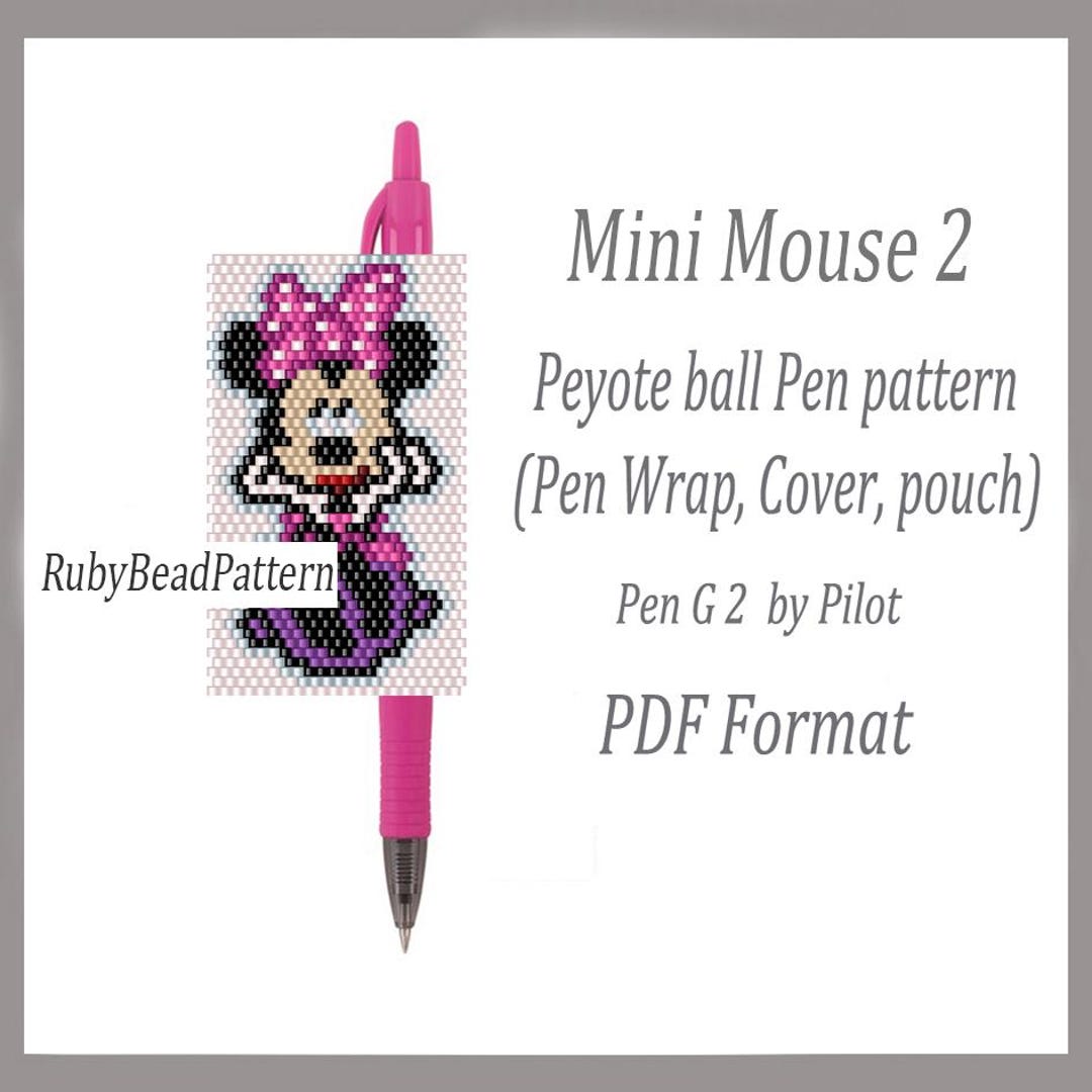 Mini Mouse 2 Bead Pen Wraps Pilot G2, Mini Mouse Patterns Bead Cover ...