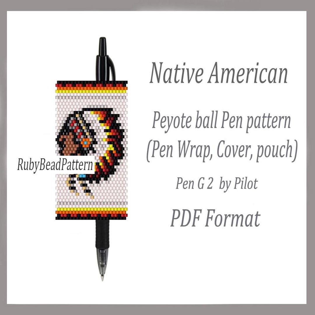 Native American Bead Pen Wraps Pilot G2, Native American Bead Cover Pen ...