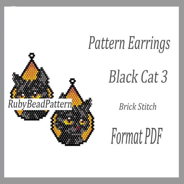 Black Cat Earring - Etsy