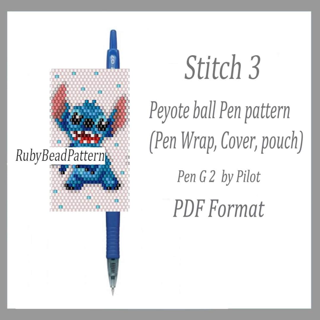 Stitch 3 Bead Pen Wraps Pilot G2, Stitch Pattern Bead Cover Pen, Stitch ...