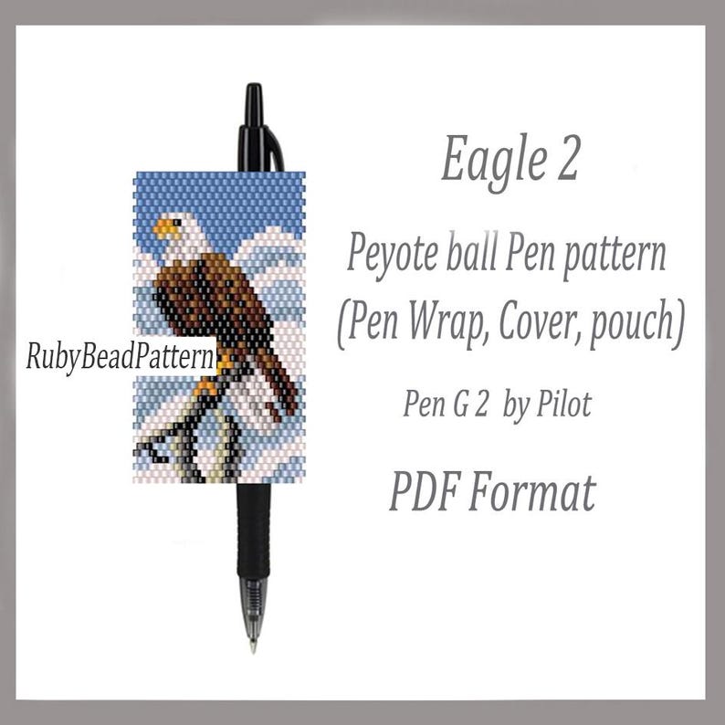 Eagle Bead Pen Wraps Pilot G2, Eagle Bead Cover Pen, Eagle Beaded ...