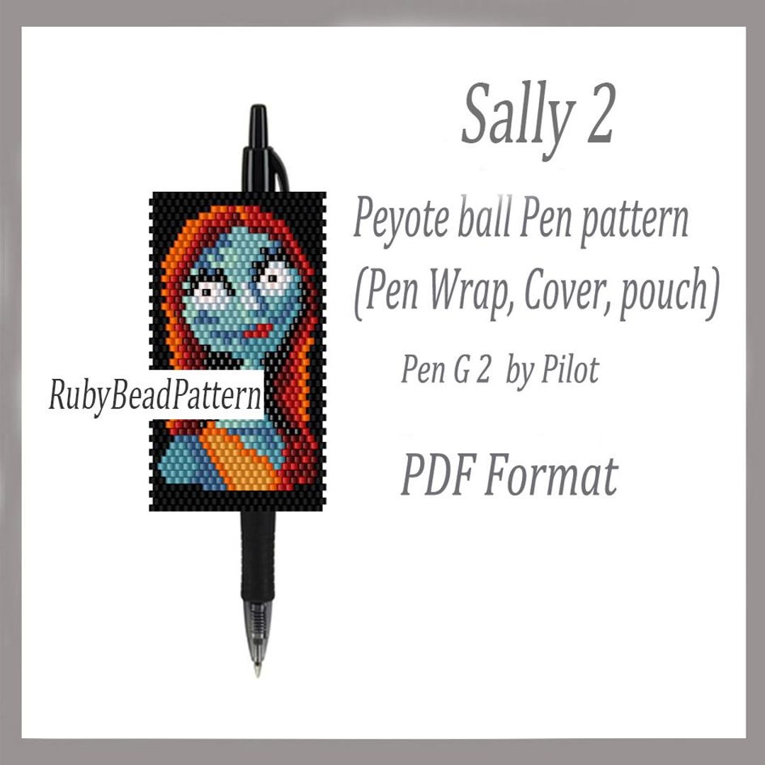 Sally 2 Bead Pen Wraps Pilot G2, Sally Pattern Cover Pen Halloween ...