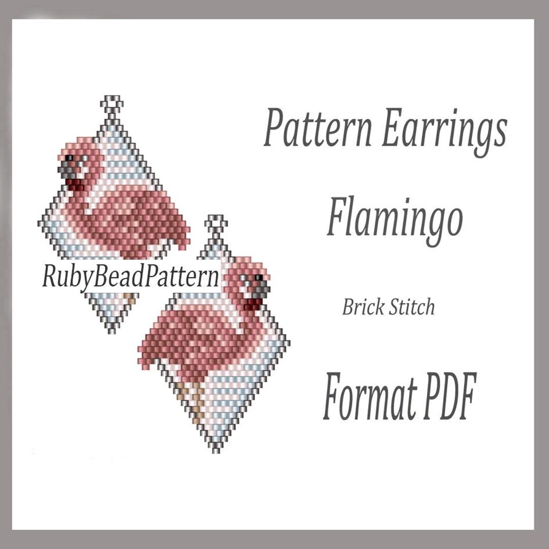 Flamingo Bead Earrings Pattern, Flamingo Beaded Pattern, Flamingo ...