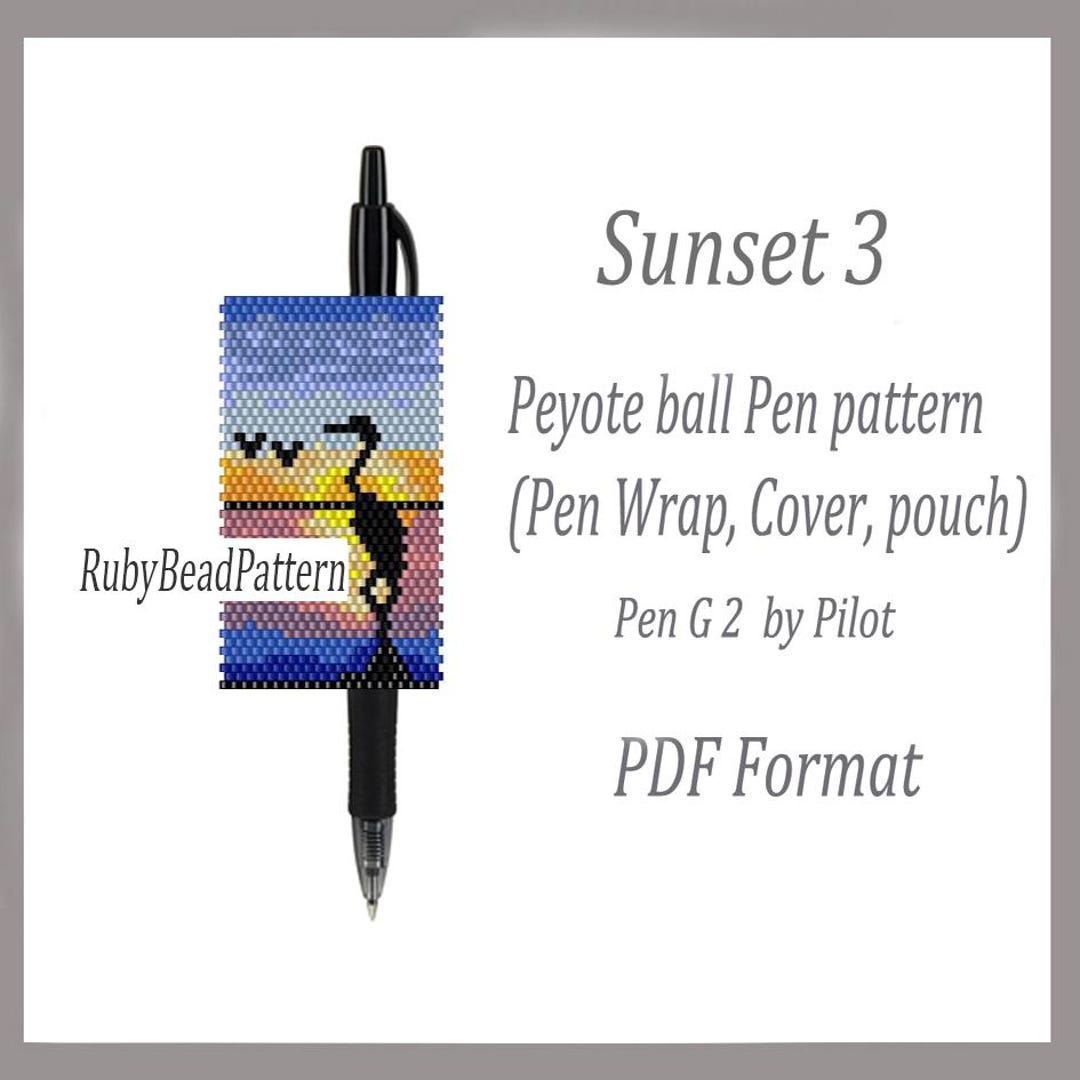 Sunset 3 Bead Pen Wraps Pilot G2, Sunset Bead Pattern Cover Pen, Sunset ...