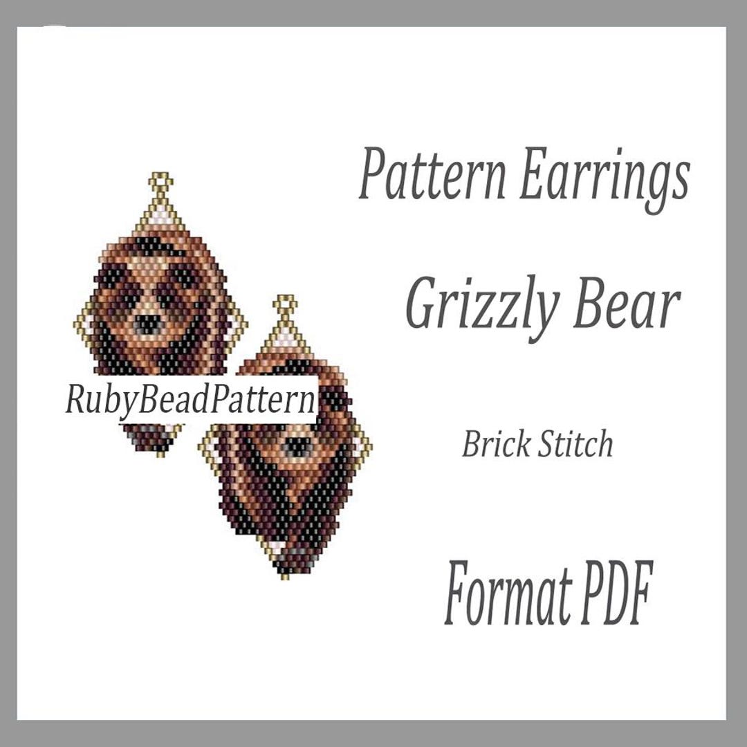 Grizzly Bear Bead Earrings Pattern, Grizzly Bear Beaded Pattern ...