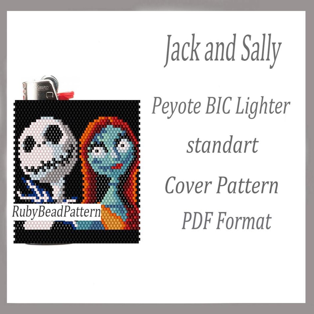 Jack and Sally Bead Cover Lighter BIC Patterns, Patterns Cover Lighter ...