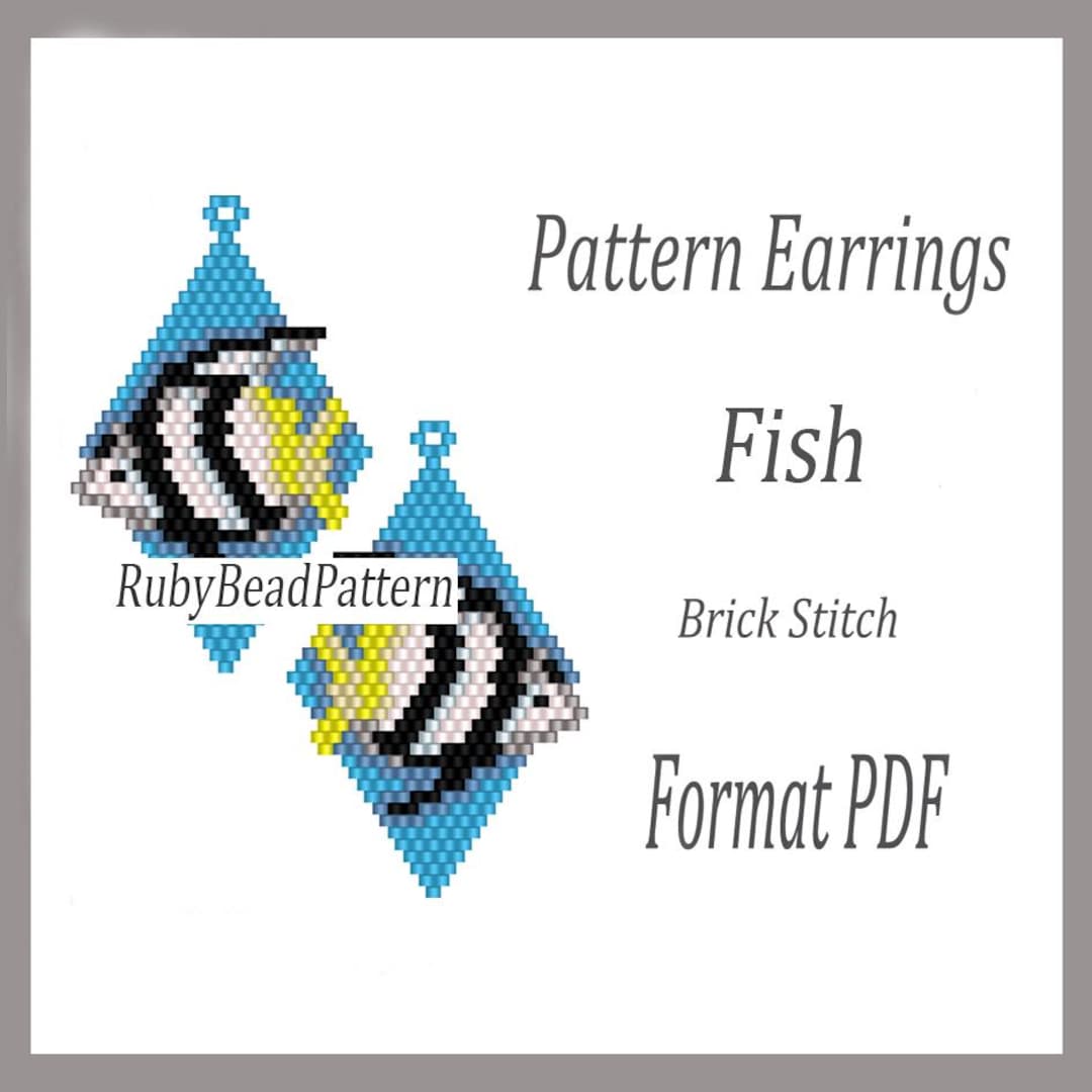 Fish Bead Earrings Pattern, Fish Beaded Pattern, Fish Beading Earrings ...