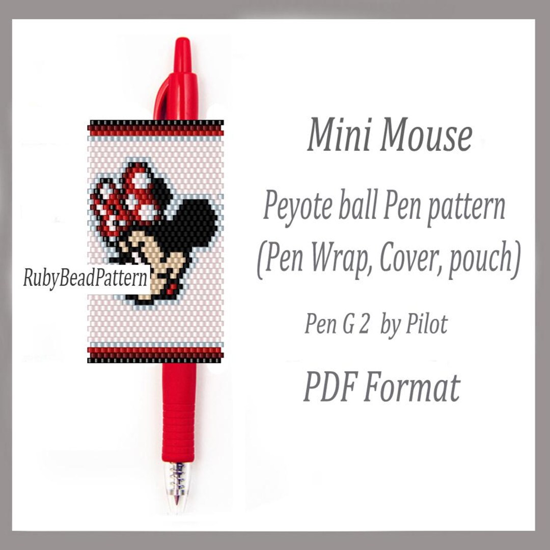 Mini Mouse Bead Pen Wraps Pilot G2, Mini Mouse Patterns Bead Cover Pen ...