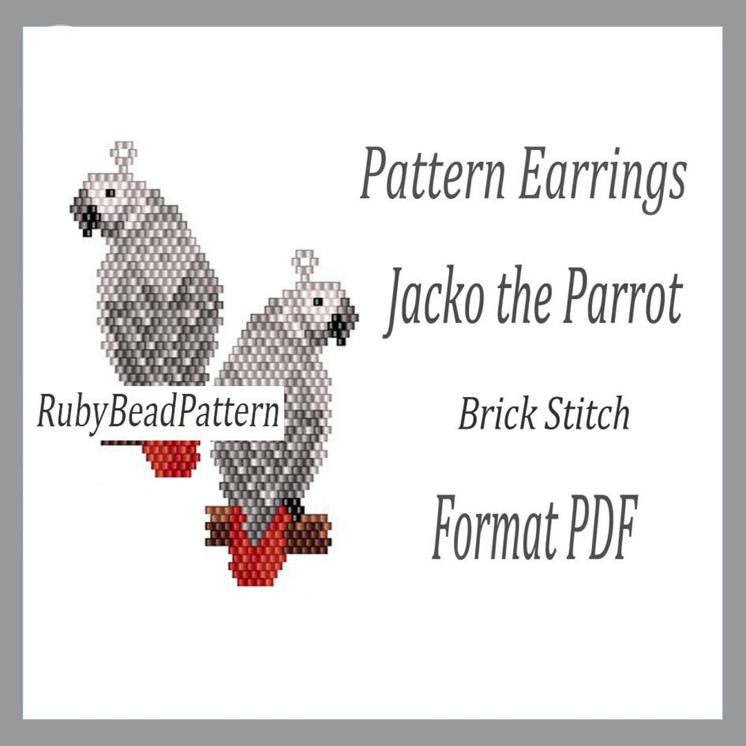 Jacko the Parrot Bead Earrings Pattern, Jacko Parrot Beaded Pattern ...