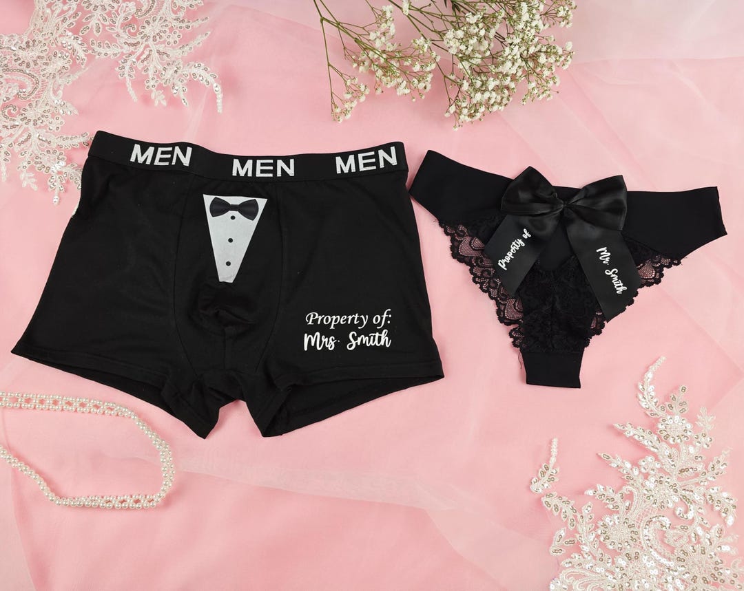Custom Groom and Bride Underwear, Couple Wedding Gifts - Etsy