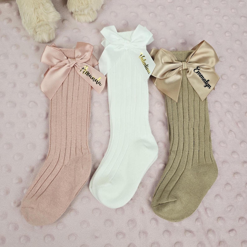 Custom Baby Girl Socks, Newborn Socks With Bow - Etsy