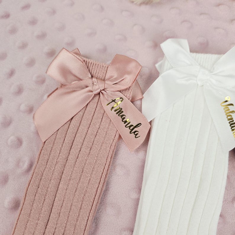 Custom Baby Girl Socks, Newborn Socks With Bow - Etsy