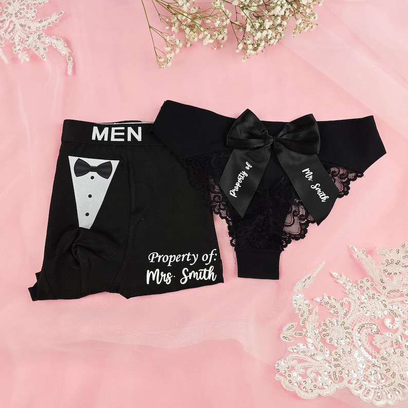 Custom Groom and Bride Underwear, Couple Wedding Gifts - Etsy