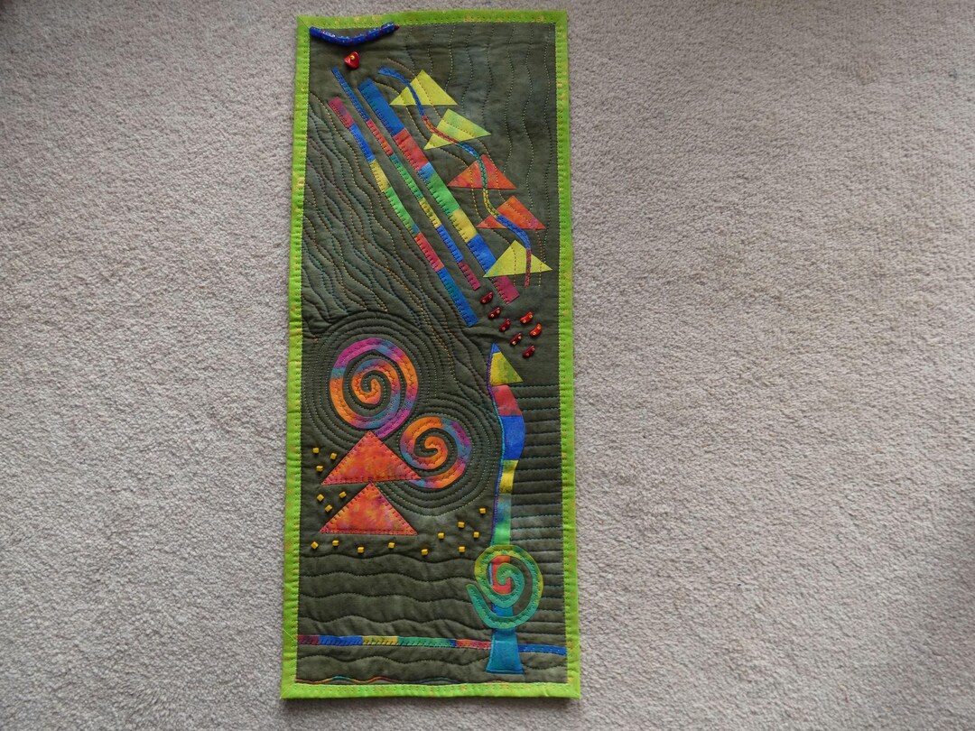 Spirals and Triangles Textile Wall Hanging - Etsy