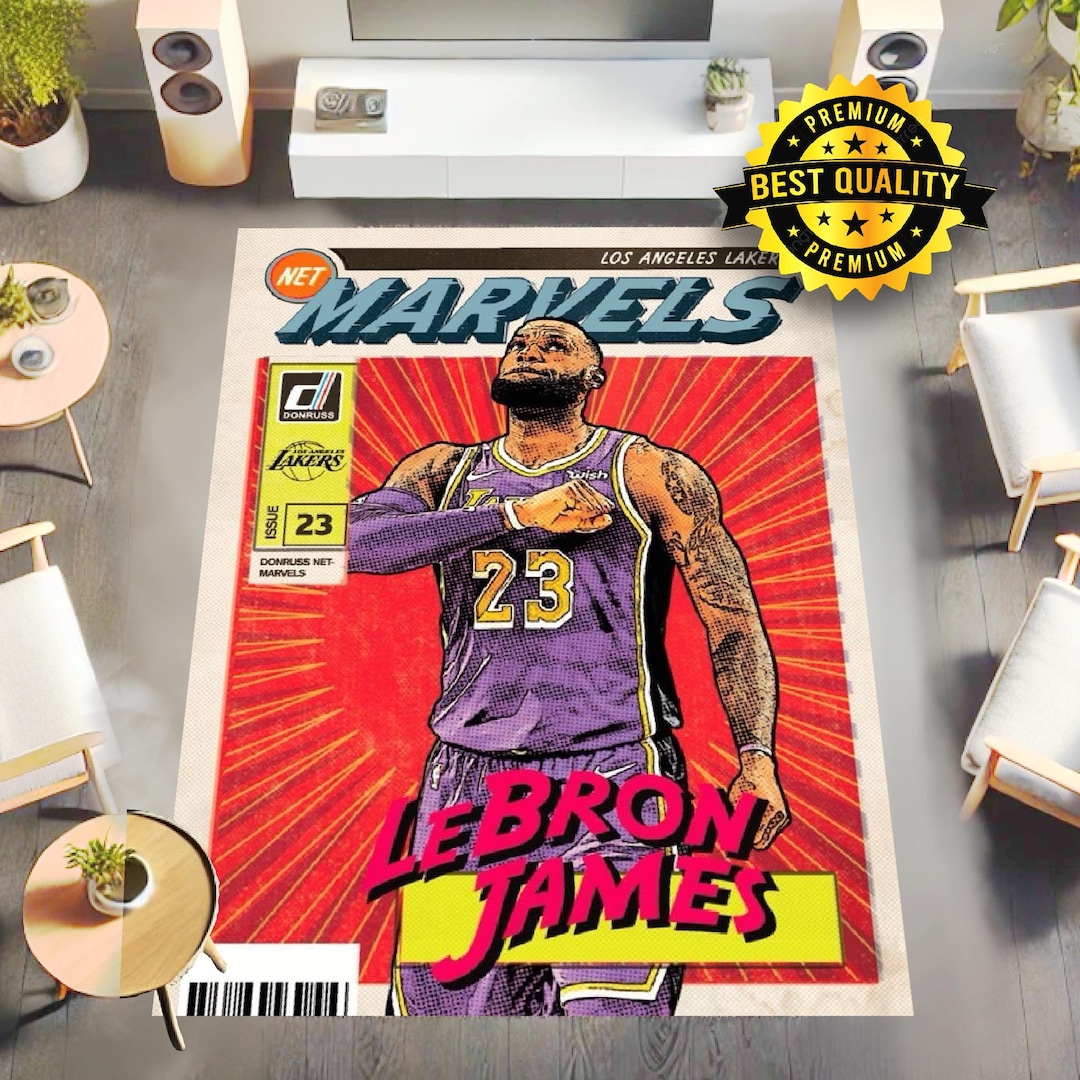 Lebron James Retro Comic Cover Area Rugs | NBA Basketball Players Rug ...