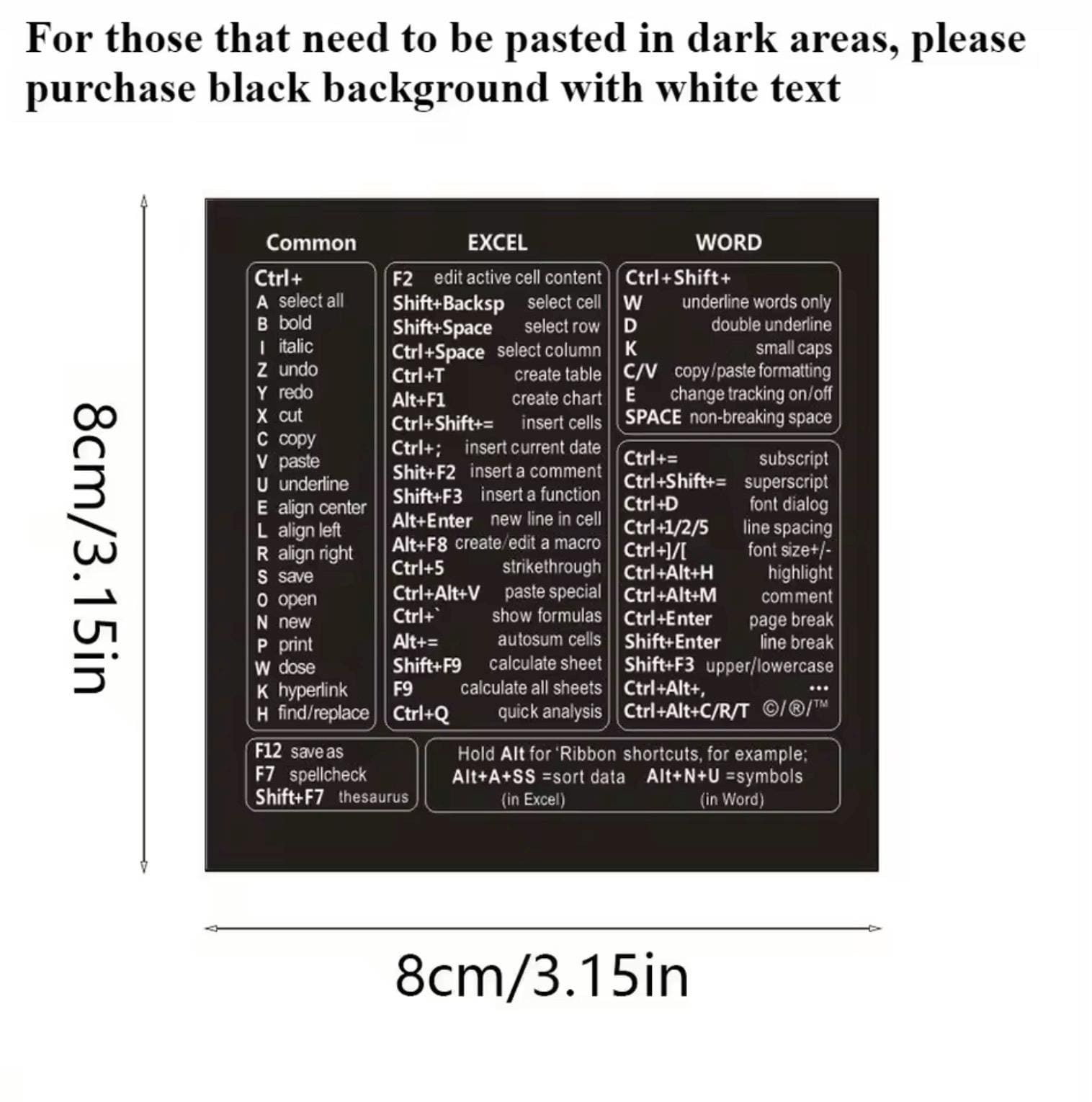 Laptop Shortcut Cheat Sheet for Computer Shortcuts Sticker for Fast ...