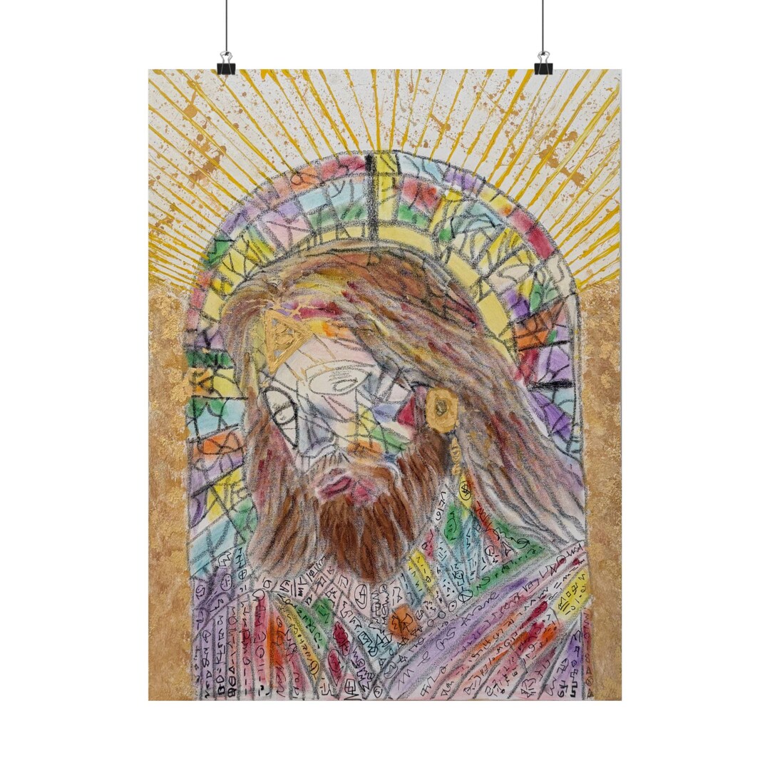 Stained Glass Jesus Poster | Satin Poster 300gsm - Etsy