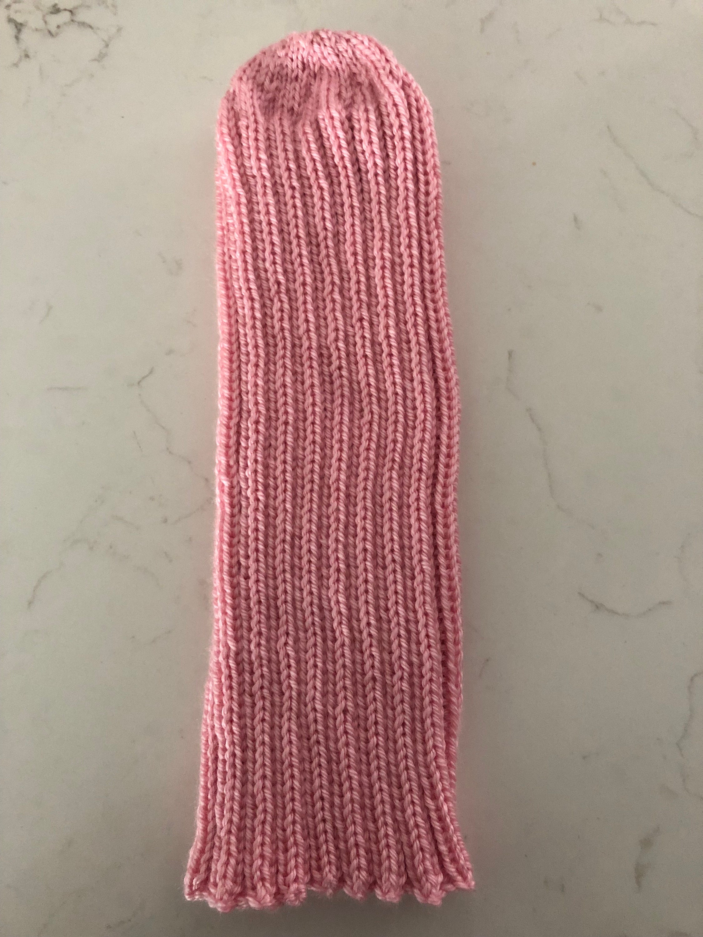 Hand Knit Soft Pink Below Knee Amputee Leg Cover Warmer Stump Sock ...