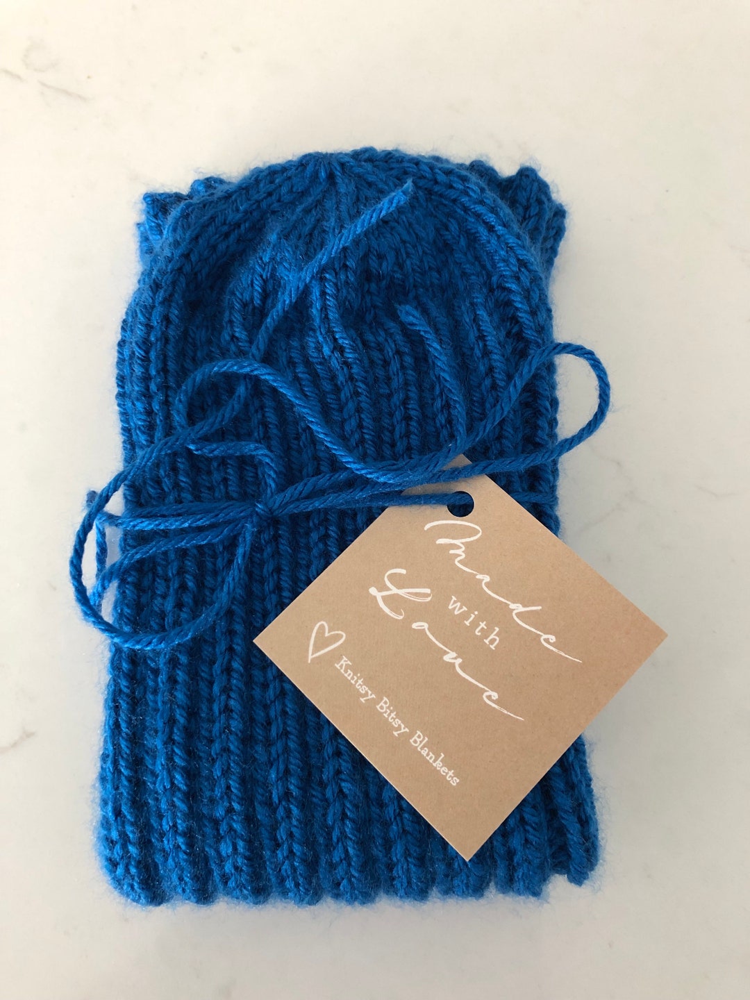 Hand Knit Below Knee Royal Blue Amputee Sock Leg Warmer Leg Cover Stump ...