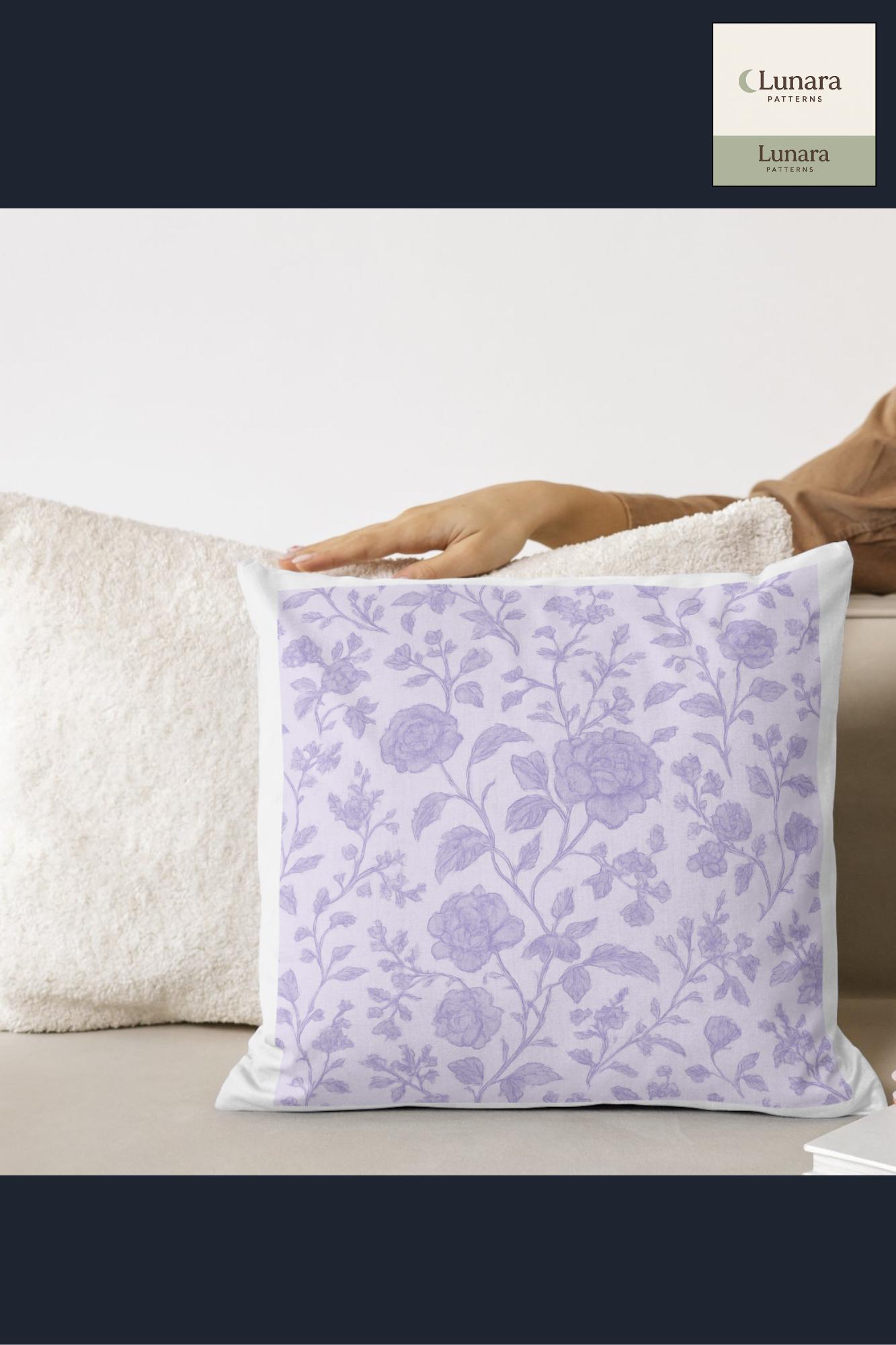 Vintage Purple Toile Floral Pattern - Etsy