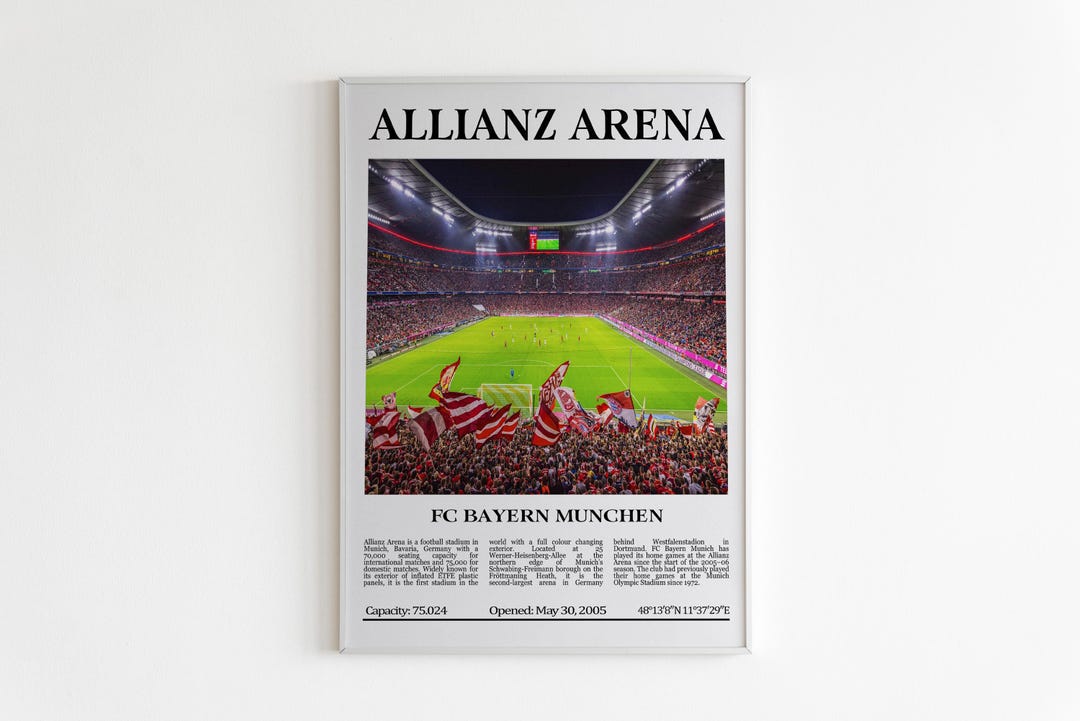 Allianz Arena Poster | Bayern Munich Wall Art | Football Show Poster ...