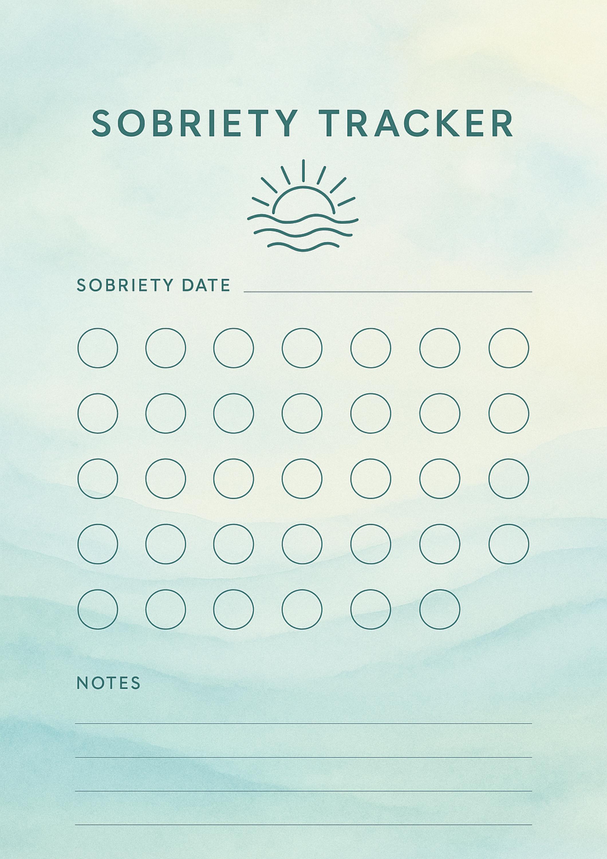 Sobriety Tracker Printable: Minimalist Daily Recovery Journal (PDF ...