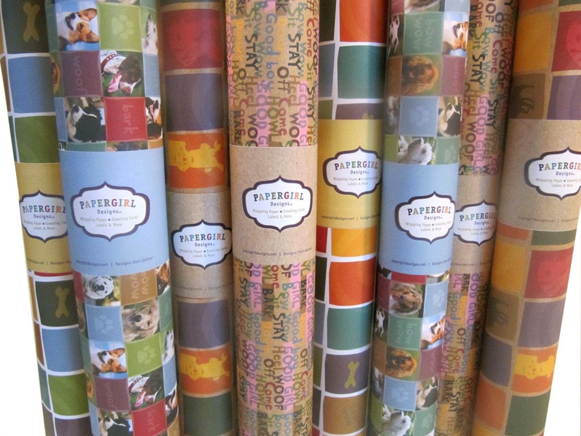 Set of 4 Assorted Dog Themed Wrapping Paper Sheets - Etsy