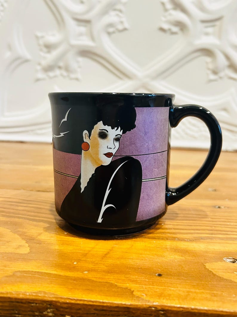 Vintage Patrick Nagel Style Graphic Art Mug Set | Retro 80s–90s Kitchen ...