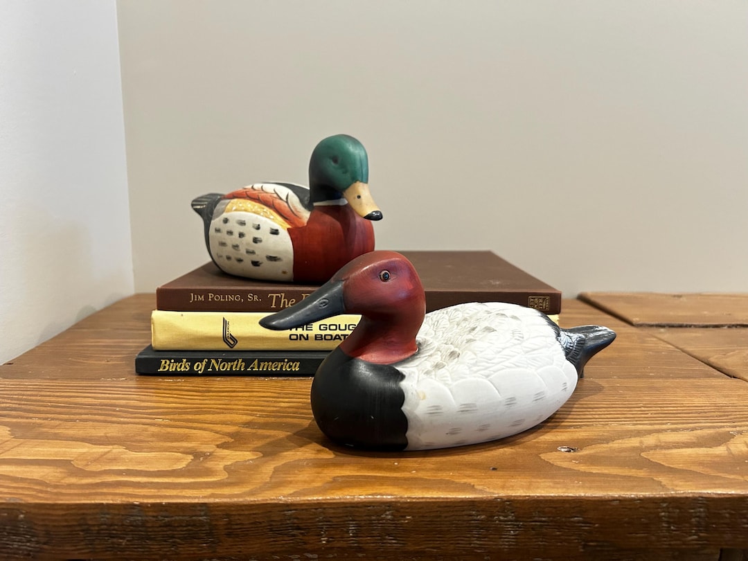 Vintage Ceramic Duck Decoy Pair - Mallard & Canvas Back - Etsy