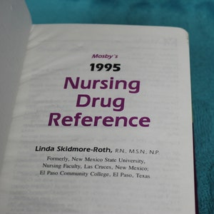 1995 Mosby's Nursing Drug Reference Book, Reference Book, Vintage ...