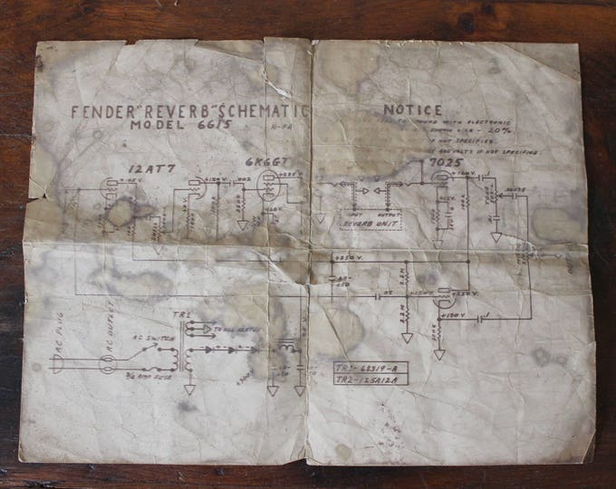 Vintage Fender Reverb Schematic Model 6G15, Amplifier Map Schematics ...