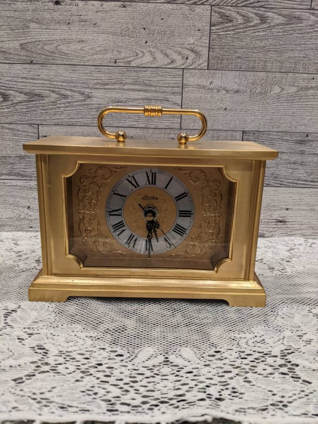 Vintage Brass Glass Linden Clock Japan 7RA106 - Etsy