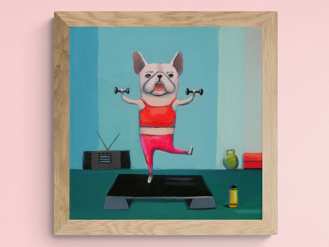 Buldog Francuski Wydruk Na Płótnie 20x20 Cm - Etsy