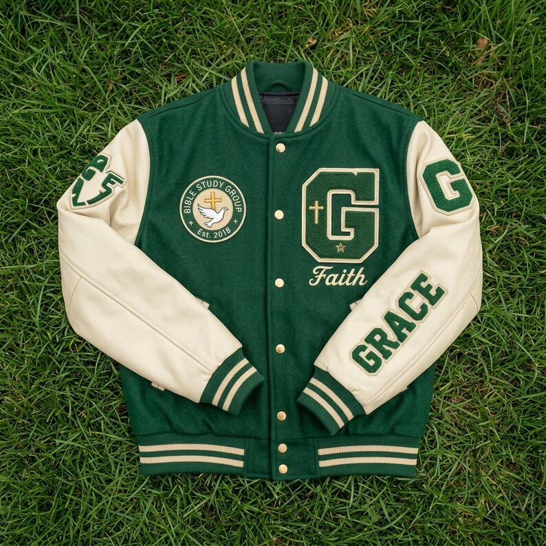 Women Custom Varsity Jacket-persoanlized Christian Faith Based Chenille ...